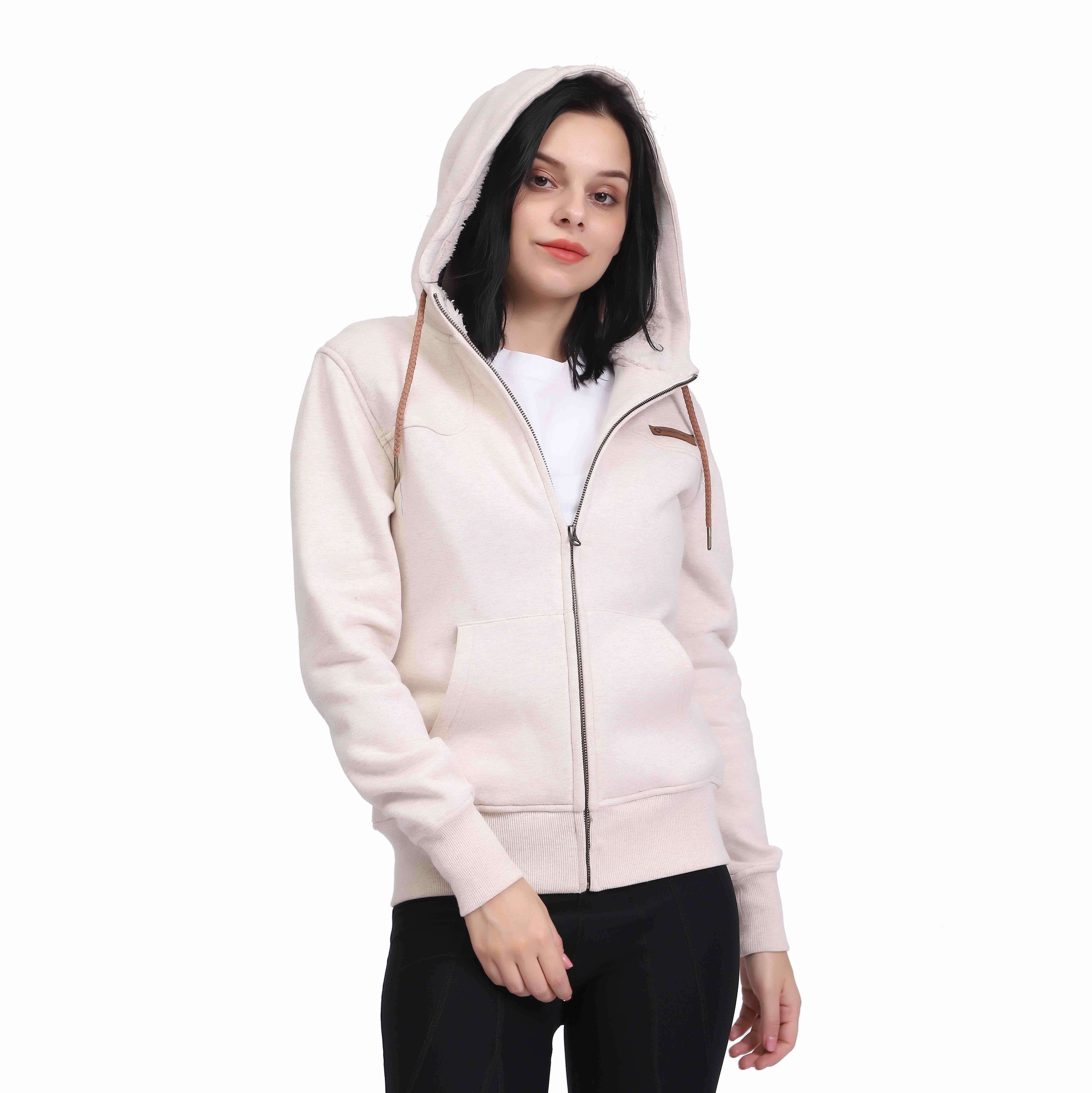 Women Sherpa Lined Zip Up Thermal Hoodie Sweatshirt from China ...